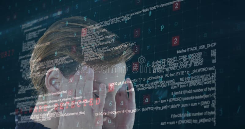Stressed Person Surrounded by Complex Code, Overwhelmed by Programming Challenges Stock Image ...