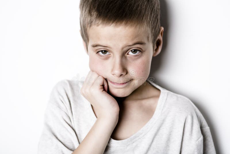 Stressed sad boy on studio stock image. Image of depressed - 74566323