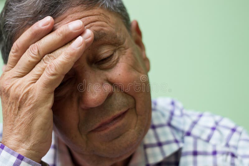 Stressed senior man stock image. Image of disease, despair - 94422547