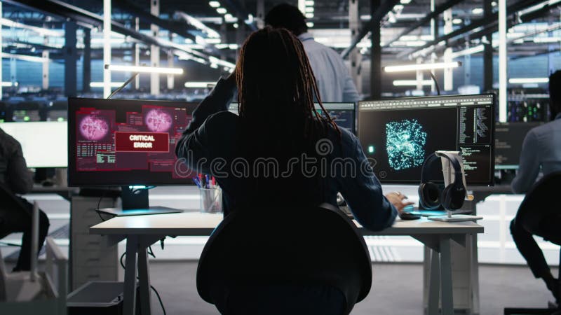 Stressed Server Hub Admin Worried by Malfunctioning Data Analytics AI ...