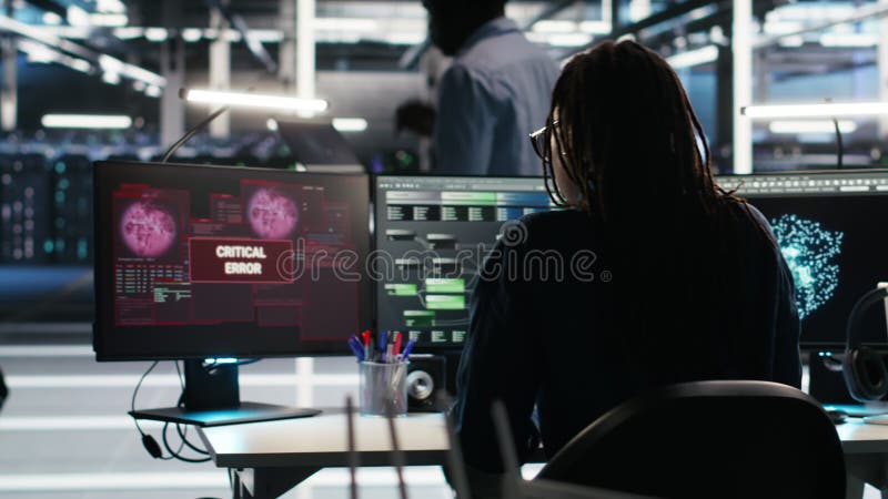 Stressed Server Hub Admin Worried by Malfunctioning Data Analytics AI ...