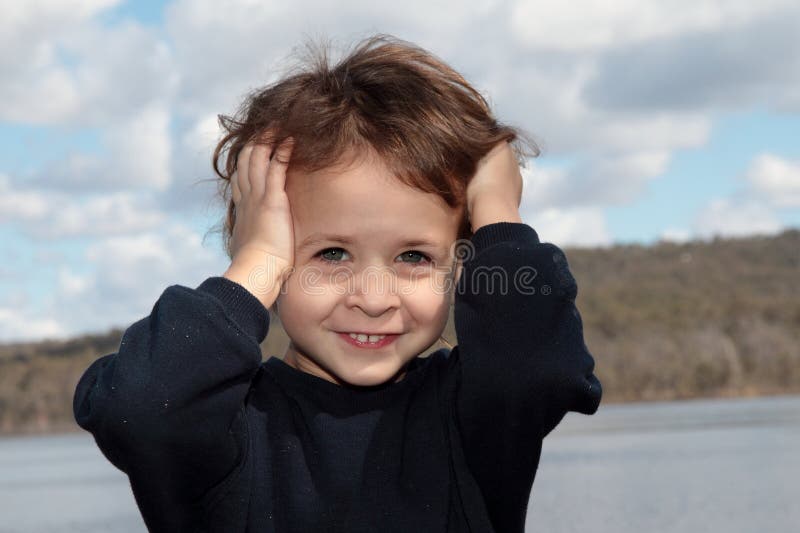 Stressed and smiling stock photo. Image of hands, eyes - 21862352
