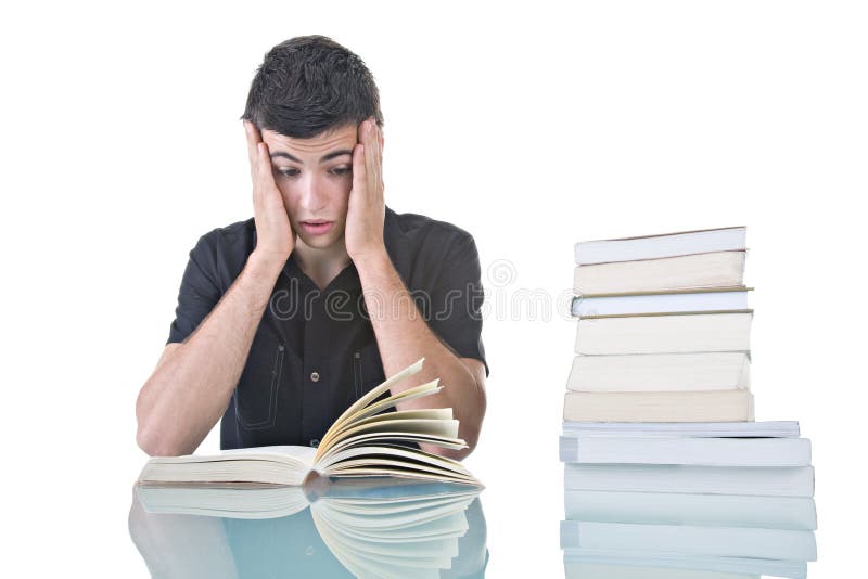 Stressed Student stock photo. Image of knowledge, read - 6014866