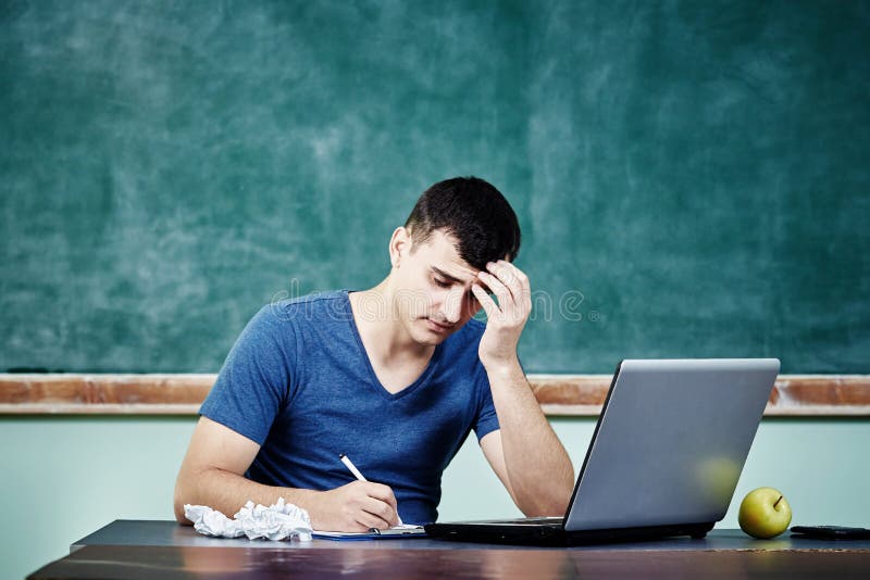 Stressed Student Blackboard . Stock Image - Image of study, stressed ...