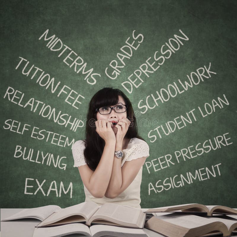 Stressed Student with Many Problems Stock Image - Image of learn ...
