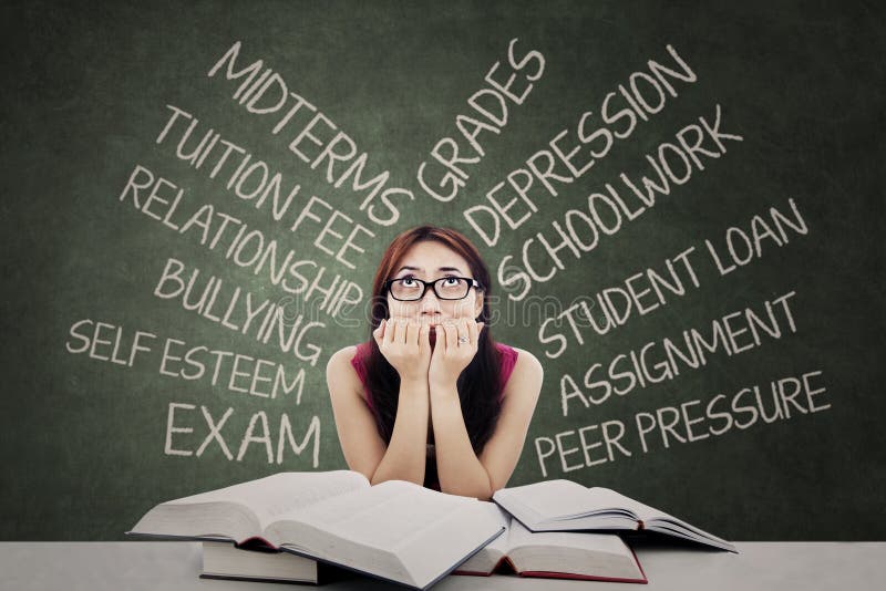 Stressed Student with Many Problems Stock Photo - Image of chinese ...