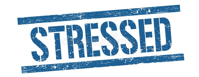 STRESSED Text on Blue Vintage Lines Stamp Stock Illustration ...