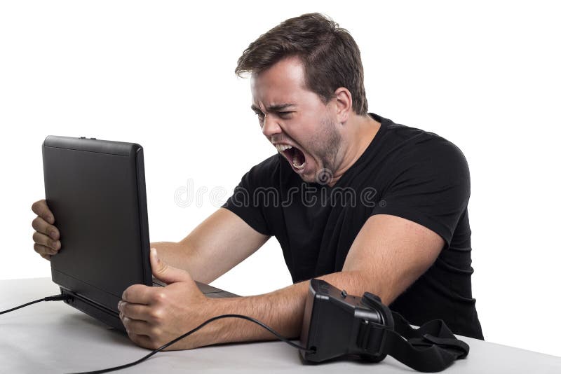 Stressed Virtual Reality Developer Stock Image - Image of angry ...