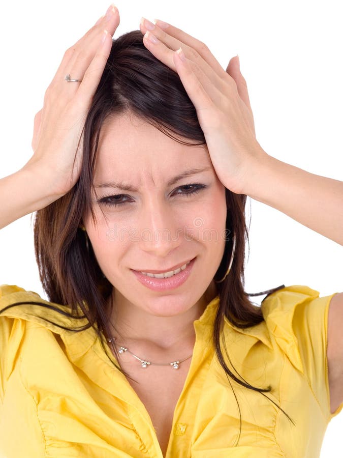 Stressed woman, isolated stock image. Image of fatigue - 7202527