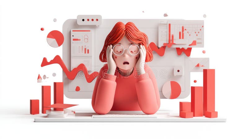 Stressed Woman Computer Stock Illustrations – 1,402 Stressed Woman ...