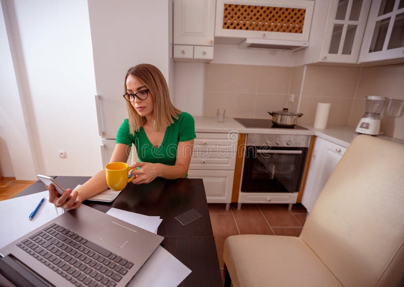 Stressed Woman- Single Mom Working Stock Photo - Image of mother ...
