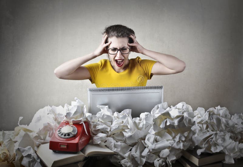 Stressed Office Worker stock photo. Image of worker, unhappy - 27195708