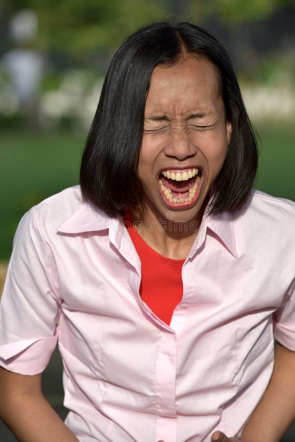 Stressed Young Asian Female Stock Photo - Image of asian, stressed ...