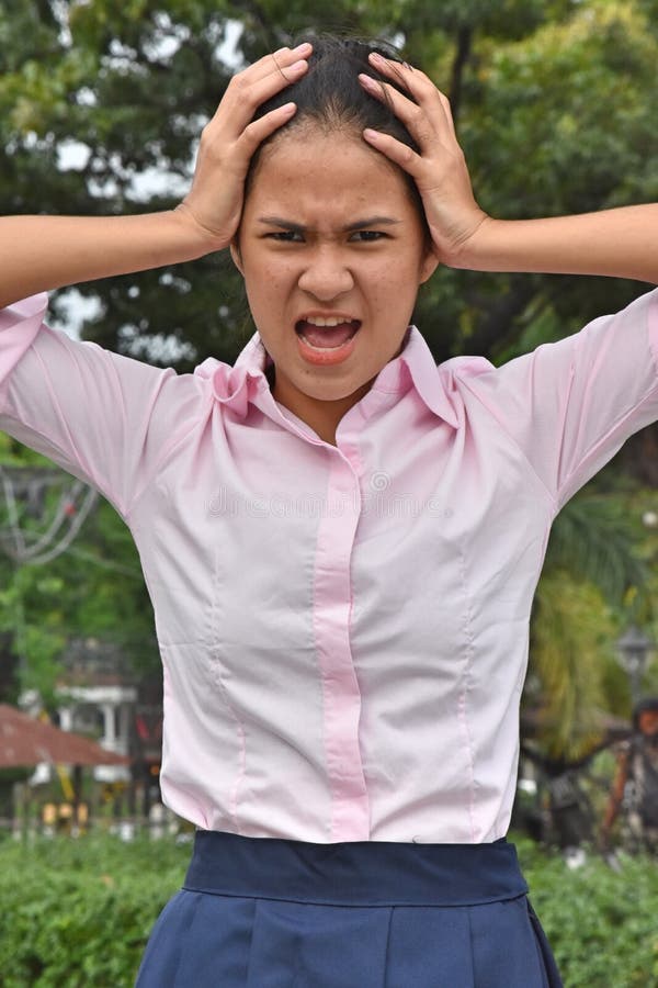 Stressed Young Asian Person at Park Stock Photo - Image of teen, ptsd ...