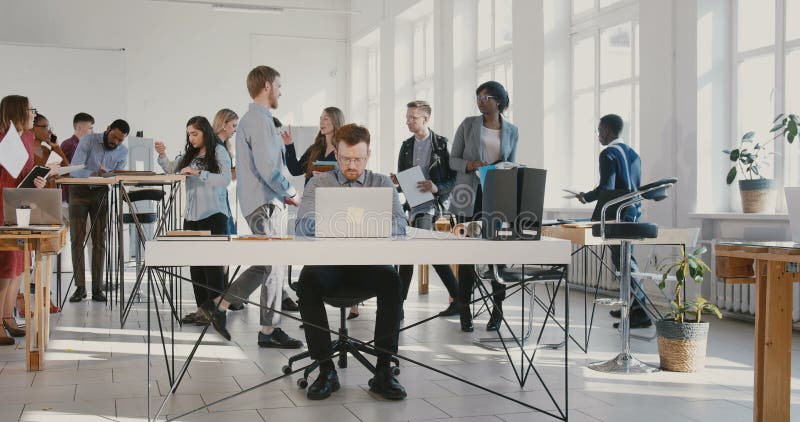 Stressed Young Businessman Suffers Panic Attack at Work, Throwing ...