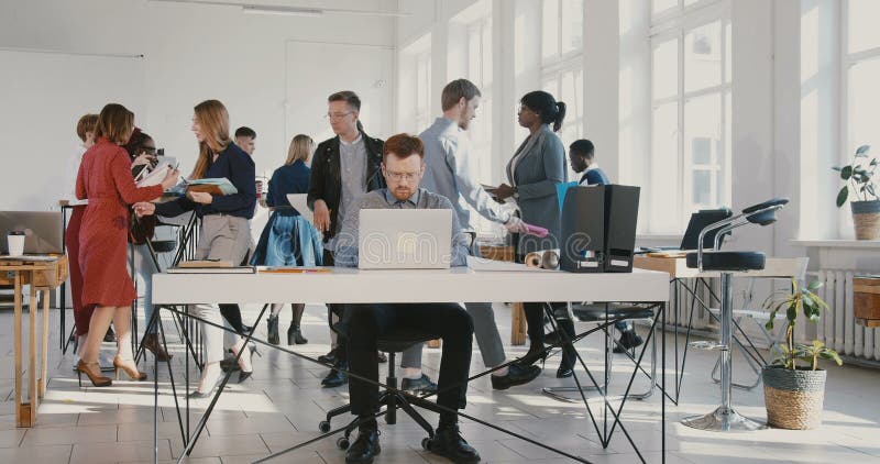 Stressed Young Businessman Suffers Panic Attack at Work, Throwing ...