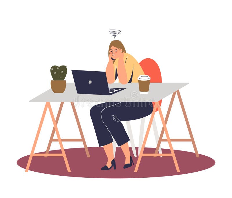 Worker Workaholic Pensive Thinking Stock Illustrations – 5 Worker ...