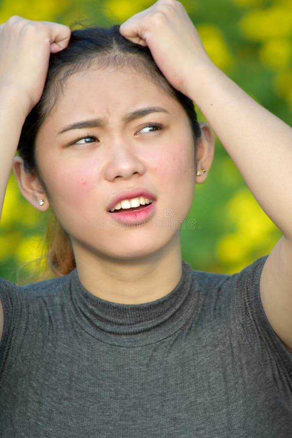 Stressed Youthful Asian Woman Stock Photo - Image of youthful, woman ...