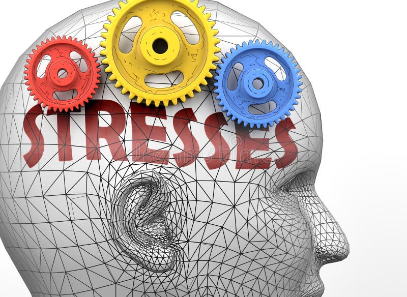 Stresses and Human Mind - Pictured As Word Stresses Inside a Head To ...