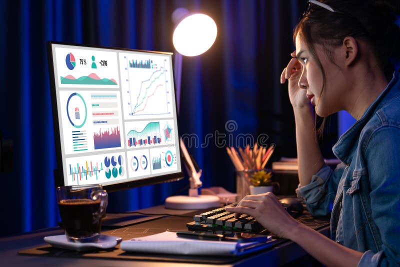 Stressful Asian Creative Looking on Pc Screen with Project Creator ...