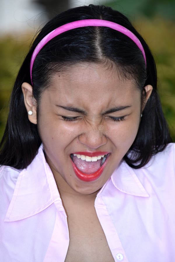A Stressful Asian Girl stock photo. Image of stress - 141848302