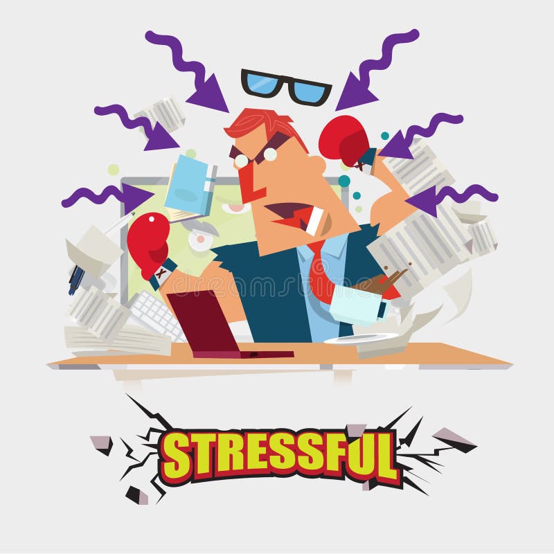 Stressful Character with Letters Design - Stock Illustration ...