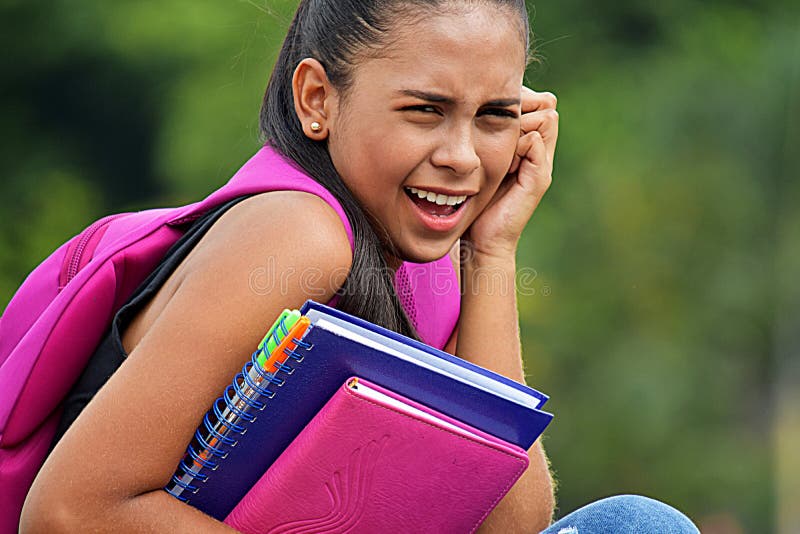 Stressful School Girl stock photo. Image of childhood - 130662416