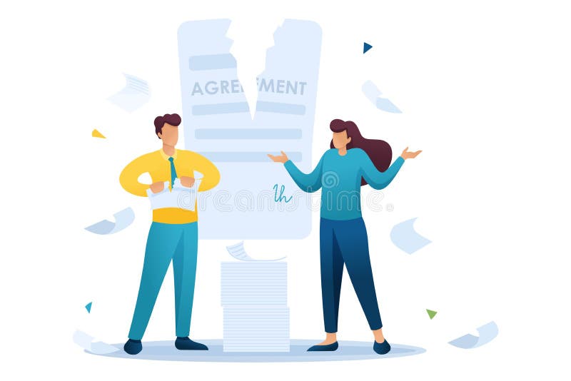 Break of a contract stock vector. Illustration of hand - 101366089