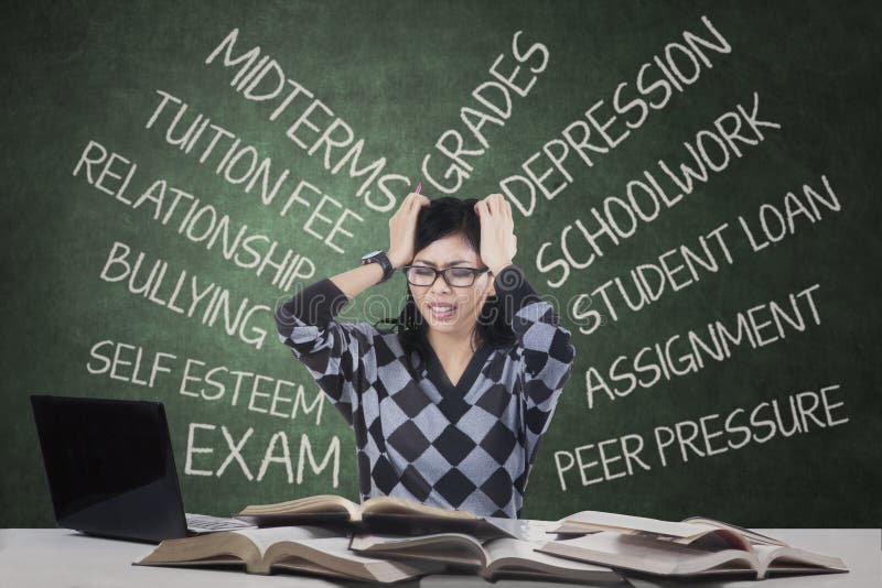 Stressful Student Having Many Problems Stock Image - Image of concerned ...