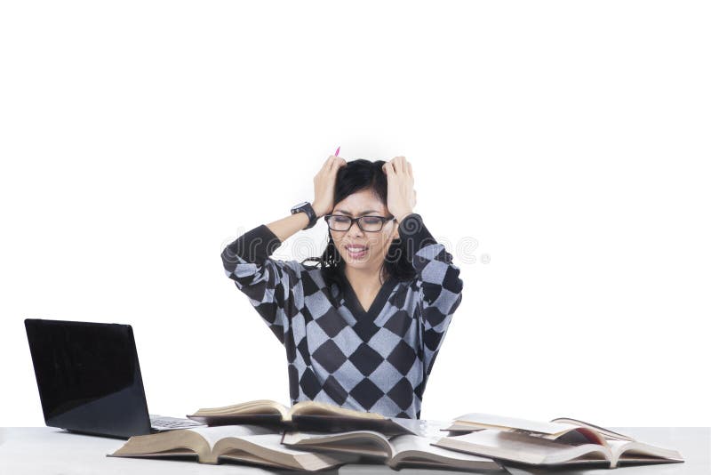 Stressful Student Having Many Problems 1 Stock Image - Image of ...