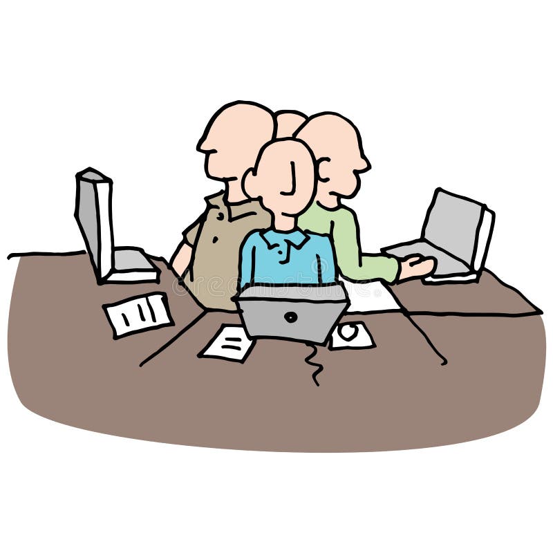 Stressig Fullsatt Arbetsplatsmiljö Vektor Illustrationer - Illustration ...