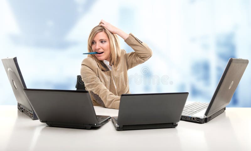 Stressing Day at the Office Stock Image - Image of computer, office ...