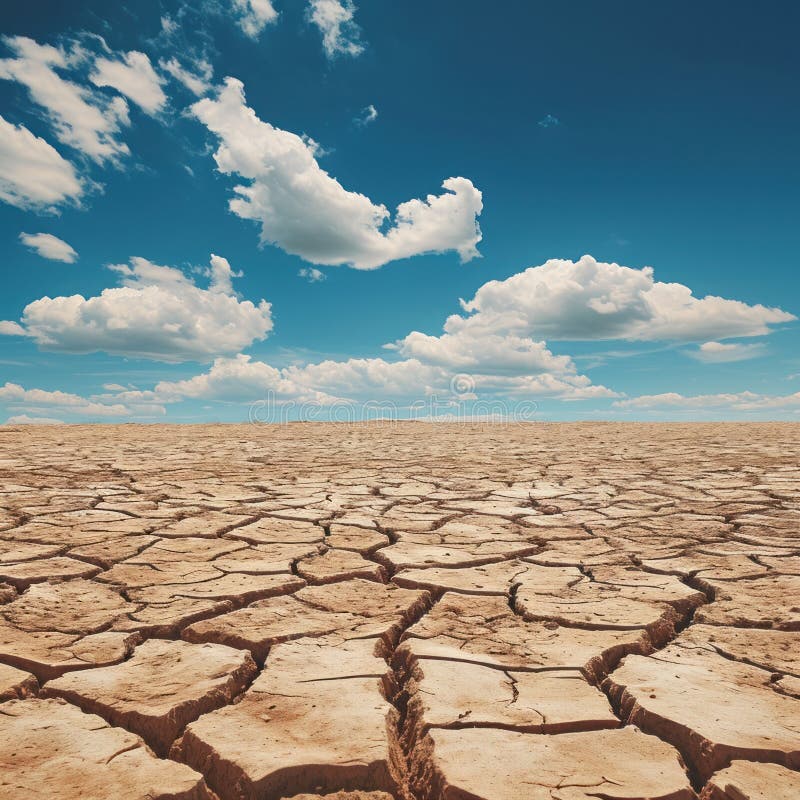 A Stretch of Barren Empty Land with Dry Tree Trunks Against a Clear ...
