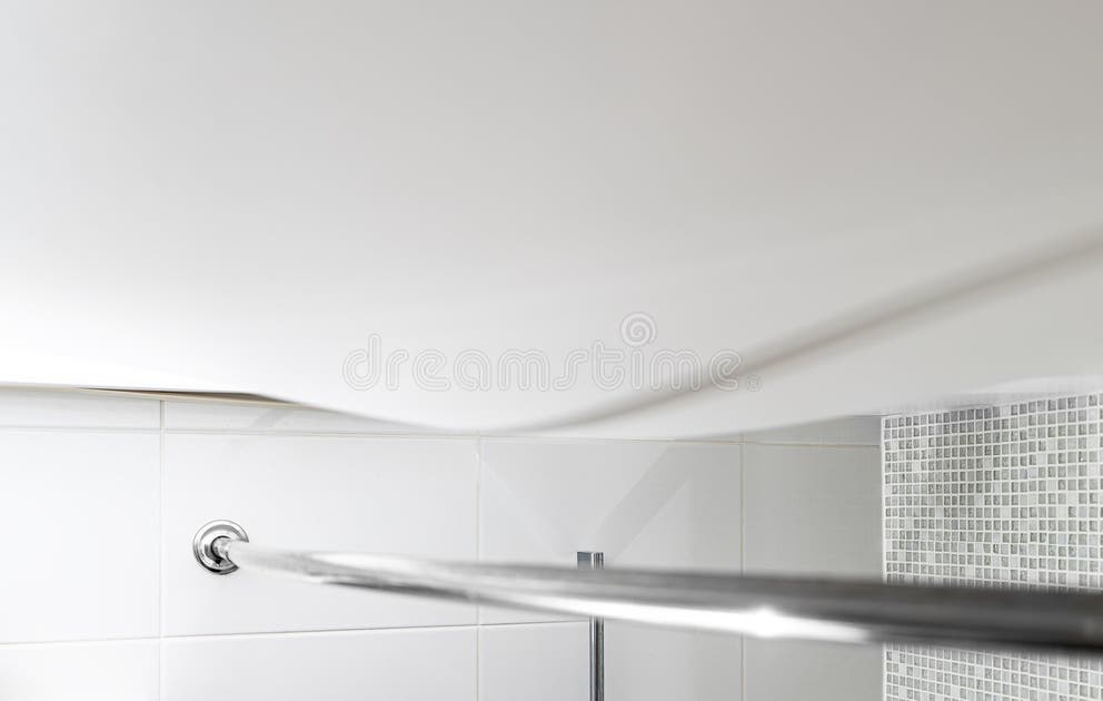 Stretch Ceiling Sagging from Water Leak Stock Image - Image of house ...