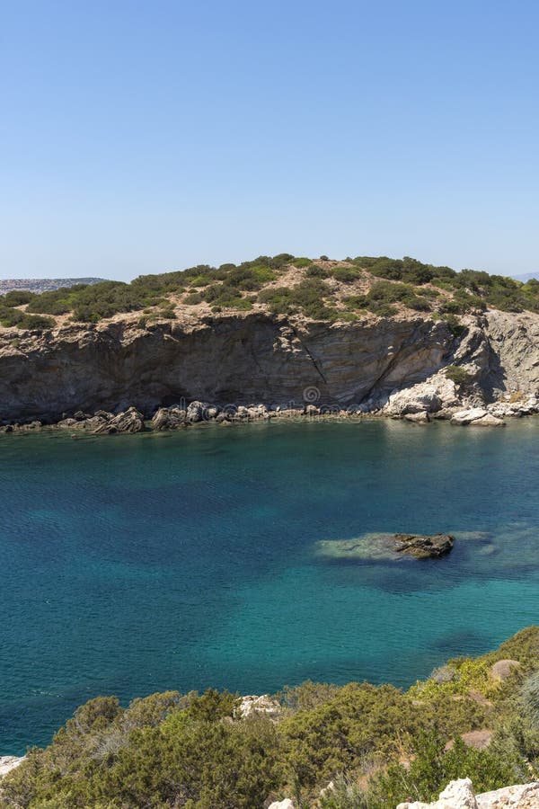 Stretch of Coast at Anavyssos Stock Image - Image of stones, color ...