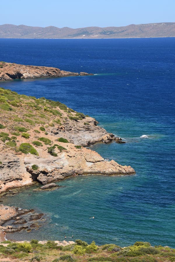 Stretch of Coast at Anavyssos Stock Photo - Image of blue, seascape ...
