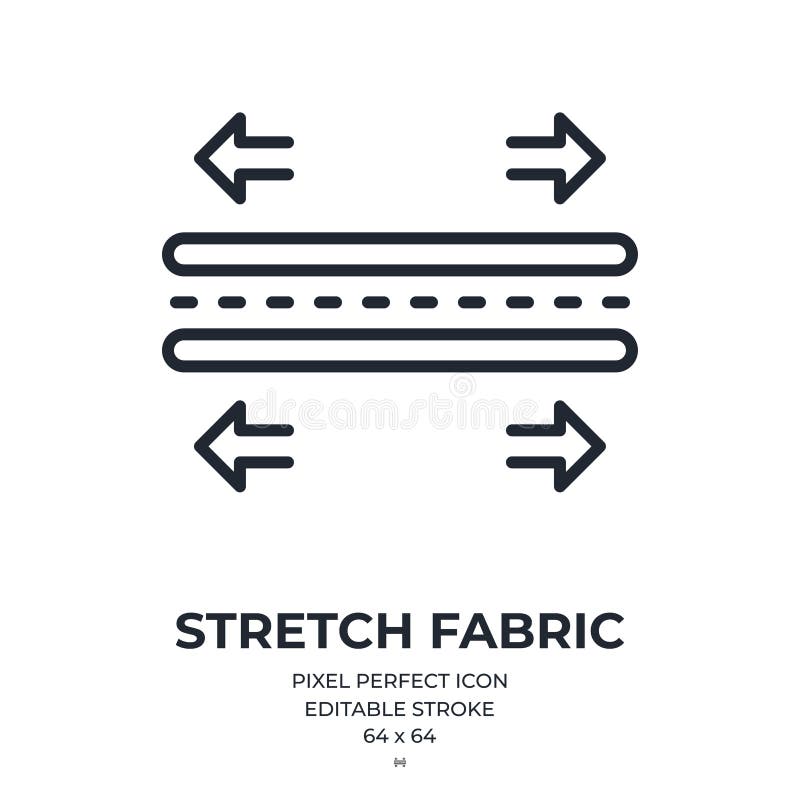 Stretch and Elastic Fabric Feature Tag Editable Stroke Outline Icon ...