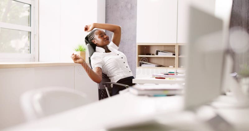 Stretch Exercise at Office Desk Stock Photo - Image of workout ...