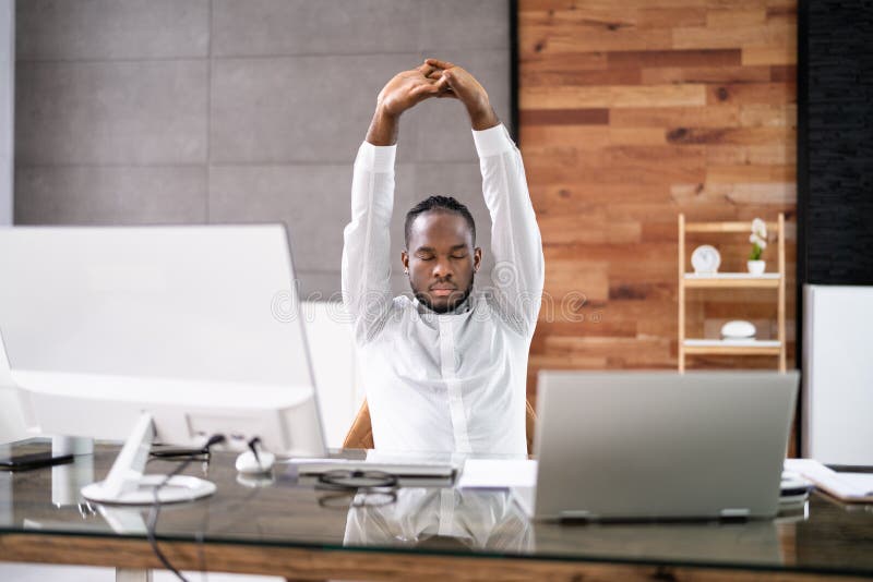 Stretch Exercise Workout stock image. Image of computer - 253054141