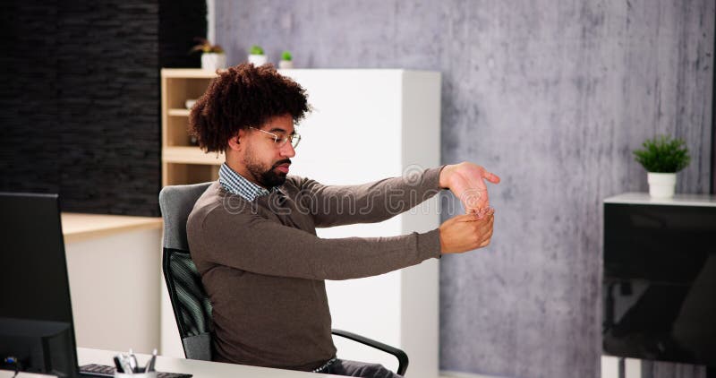 Stretch Exercise Workout stock image. Image of worker - 264184801