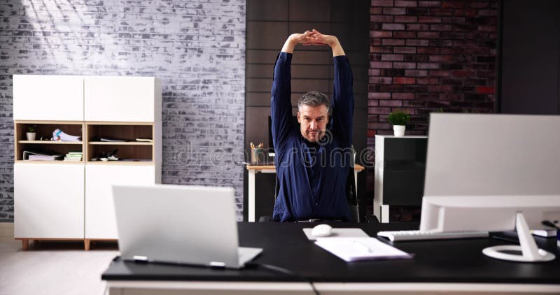 Stretch Exercise Workout stock image. Image of office - 275164557