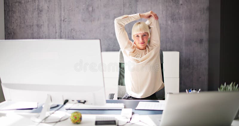 Stretch Exercise Workout stock photo. Image of desk - 280583888
