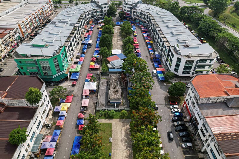 A Stretch of Stalls at a Ramadhan Bazaar in Bandar Seri Putra, Selangor ...