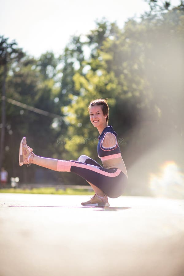 Always Stretch before Working Out Stock Image - Image of activity, body ...