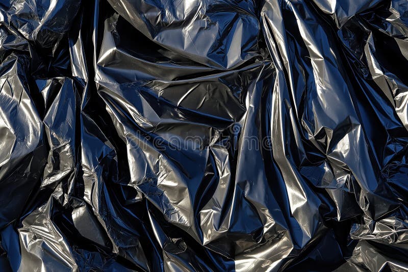 Stretched Black Plastic Surface with Intricate Texture and Reflections ...