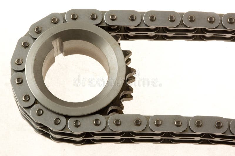 Stretched Chain Around the Gears Stock Photo - Image of isolated ...