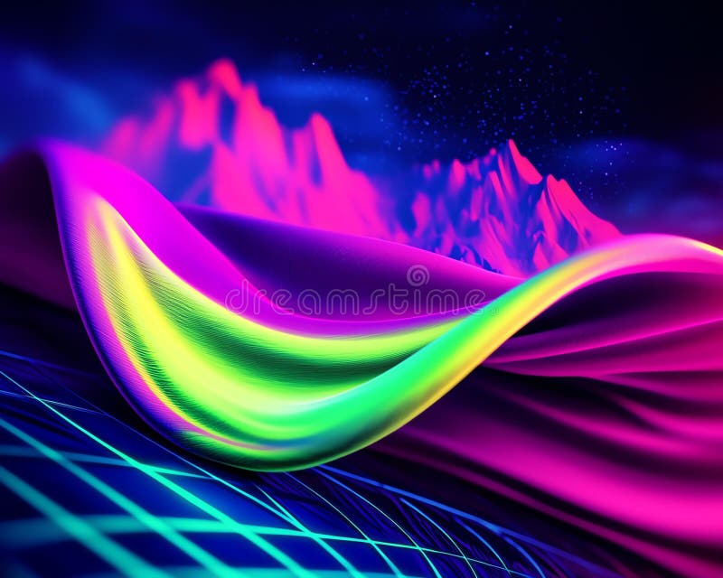 Stretched Colors Fluid, Vibrant Wave of Colorful Fabric with Modern ...