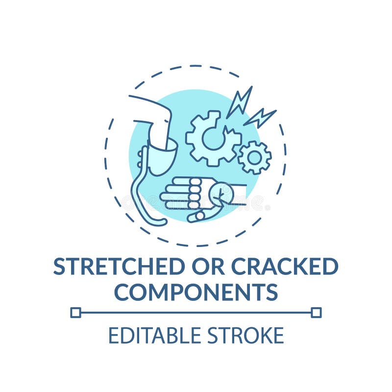 Stretched and Cracked Components Concept Icon Stock Vector ...