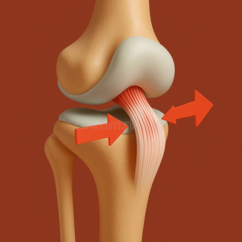 Stretched Knee Tendon: 3D Animation Visualization Stock Illustration ...