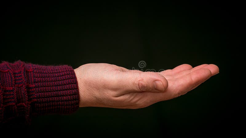Stretched Male Hand on White Isolated Background_ Stock Image - Image ...